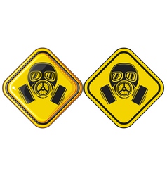 Gas mask warning sign Royalty Free Vector Image