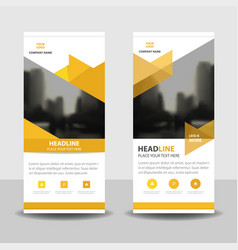 Blue triangle business roll up banner flat design Vector Image