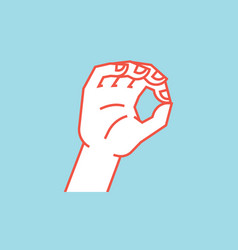Gesture zero a little bit sign stylized hand Vector Image