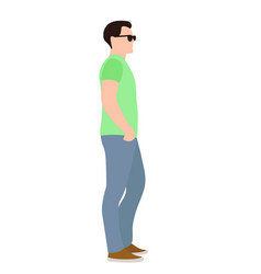 Full length cartoon people standing in line Vector Image