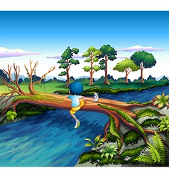 Falling into deep hole Royalty Free Vector Image