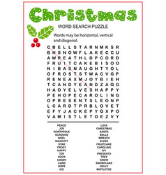 North pole word search puzzle christmas crossword Vector Image