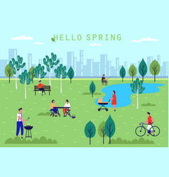 City park cartoon Royalty Free Vector Image - VectorStock