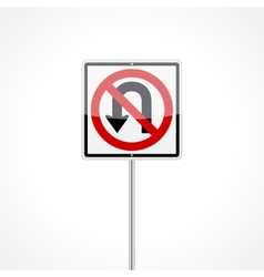 No u turn road traffic sign Royalty Free Vector Image