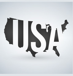 Us logo or icon with usa letters across map Vector Image