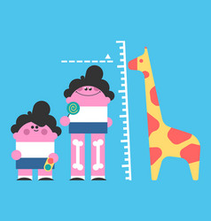 Measuring body height weight and size for baby Vector Image