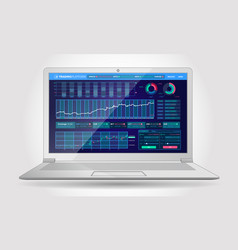 Trading platform interface with infographic Vector Image