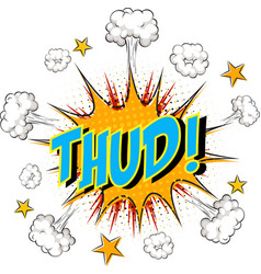 Word thump on comic cloud explosion background Vector Image
