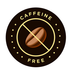 Caffeine free logo icon design badge Royalty Free Vector