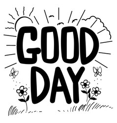 Good morning sun sunshine symbol with happy Vector Image