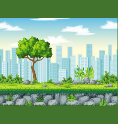 Seamless cartoon background with separate layers Vector Image