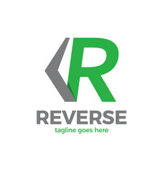 R letter reverse arrow logo technology automotive Vector Image