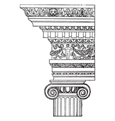Roman-doric frieze triglyphs in doric order Vector Image