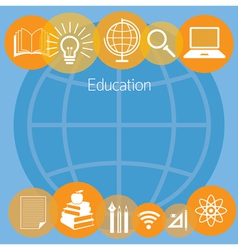 School online e-learning objects background Vector Image