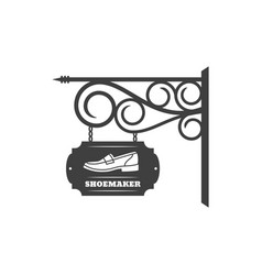 Retro shoe store sign isolated vintage signboard Vector Image
