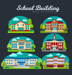 Modern school buildings exterior student city Vector Image