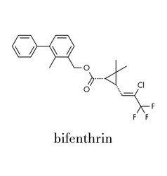 Bifenthrin insecticide molecule pyrethroid class Vector Image