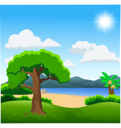 Green tree cartoon Royalty Free Vector Image - VectorStock