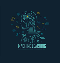Machine learning banner artificial intelligence Vector Image