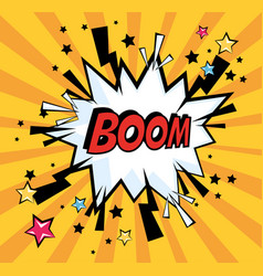Explosion boom comic effect Royalty Free Vector Image