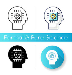 Machine learning line web glyph icons Royalty Free Vector