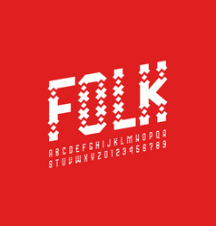 Folk style font design alphabet letters and Vector Image