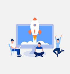 Startup mobile app design concept Royalty Free Vector Image