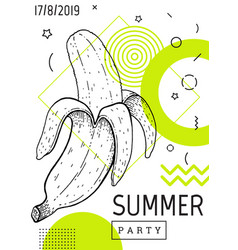 Summer nights typography banner round design Vector Image