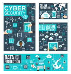 Network security technology infographic design Vector Image