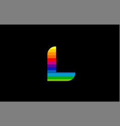 Rainbow color colored colorful alphabet letter l Vector Image