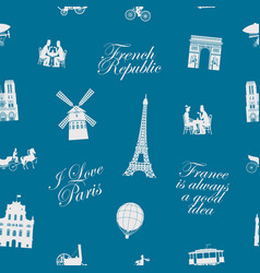 Eiffel tower seamless pattern french Royalty Free Vector Eiffel tower seamless pattern french Royalty Free Vector