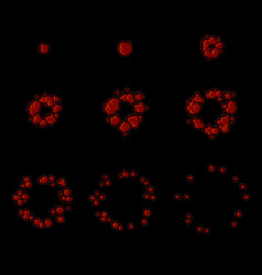 Key frames of bomb cartoon explosion animation Vector Image