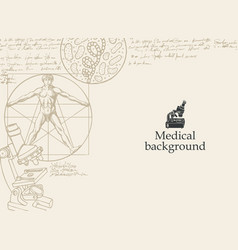 Medical backdrop with drawings and place for text Vector Image