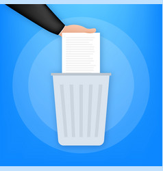 Process delete file in paper remove document Vector Image