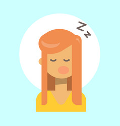 Sleeping woman avatar icon Royalty Free Vector Image