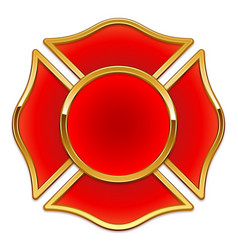 Blank fire department logo base red and black Vector Image