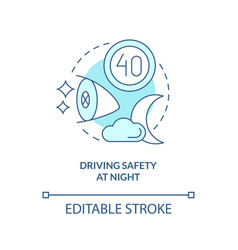 Driving safety at night concept icon Royalty Free Vector
