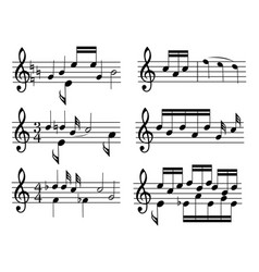 Music notes set musical note treble clef Vector Image