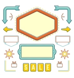 Retro American 1950s Sign Design Elements Set Vector Image