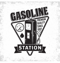 Vintage filling station emblem design Royalty Free Vector
