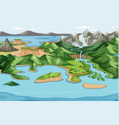 Birds eye view with nature park landscape scene Vector Image
