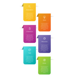 Vertical infographic design with icons and 6 Vector Image