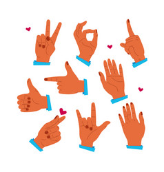 International hand gestures - set of flat design Vector Image