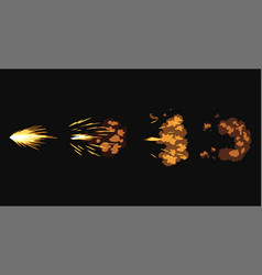 Gun flashes or gunshot animation cartoon flash Vector Image