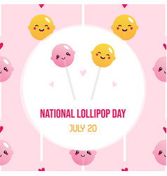 National lollipop day greeting card Royalty Free Vector