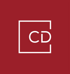 Creative initial letter cd square logo design Vector Image