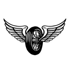 Wheel with wings Royalty Free Vector Image - VectorStock