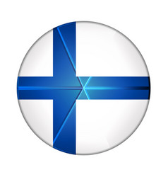 Flag finland round icon badge or button Royalty Free Vector