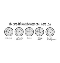 Wall clock showing time in different cities Vector Image