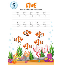 Writing practice number eight Royalty Free Vector Image